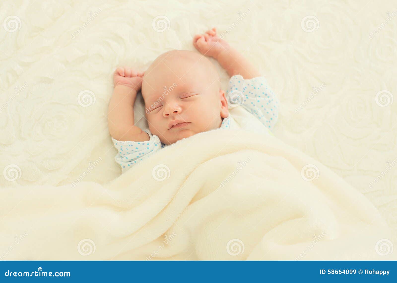Sweet Sleep Infant Lying on the Bed Stock Image - Image of calm, born ...