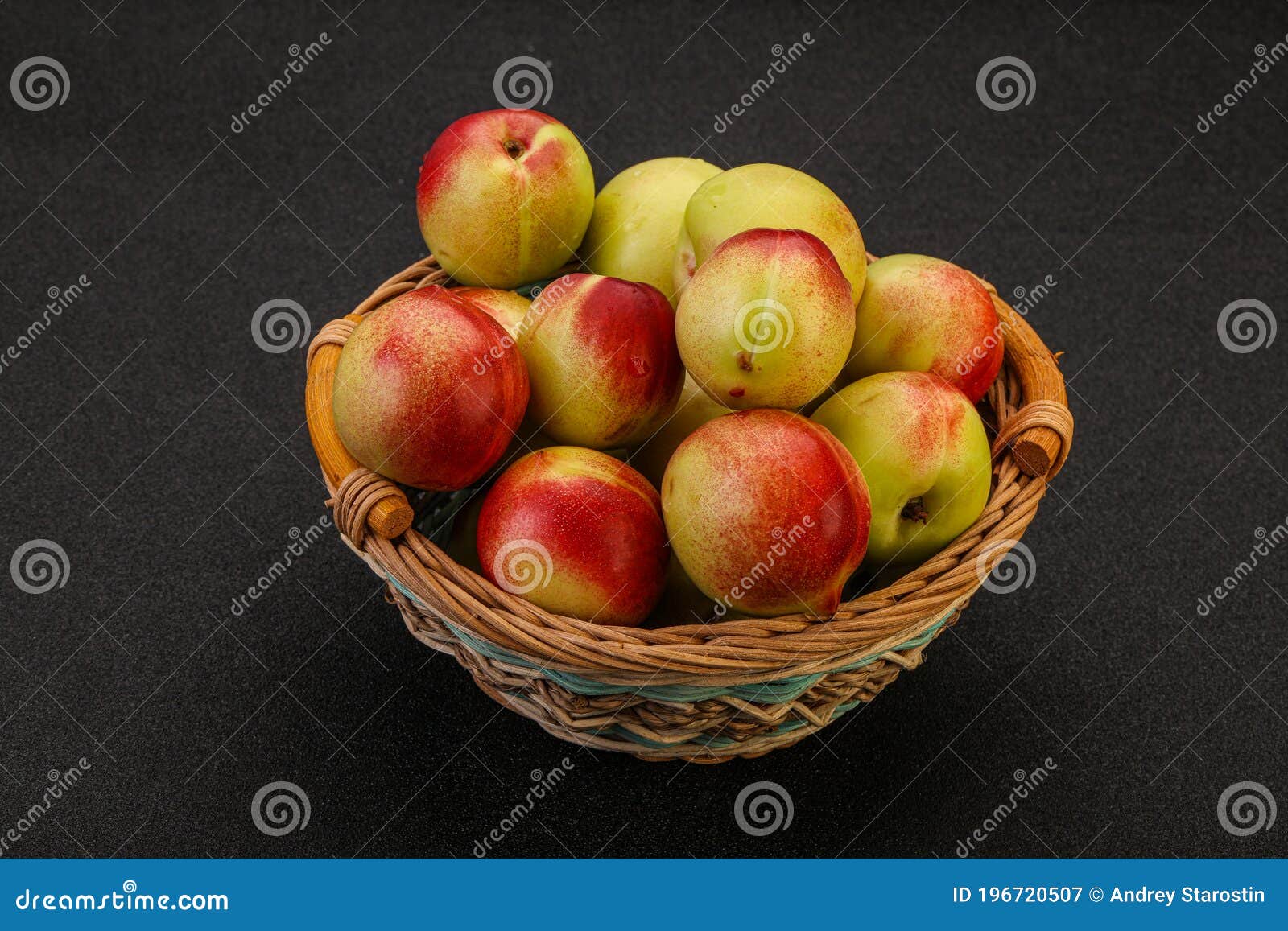 Sweet Small Nectarines in the Basket Stock Image - Image of vegetarian ...