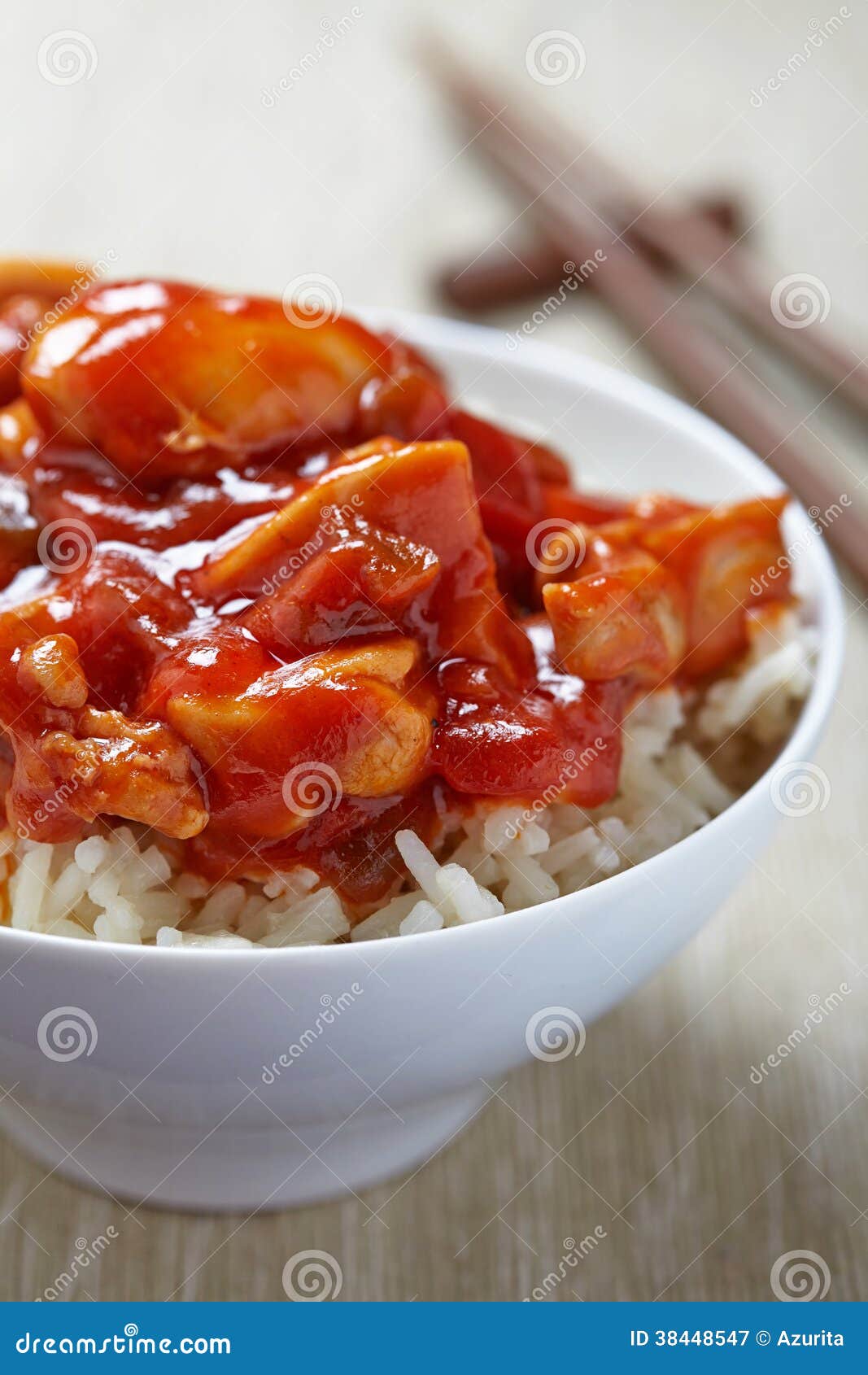 Sweet and Sour Chicken on Rice Stock Image - Image of food, closeup ...