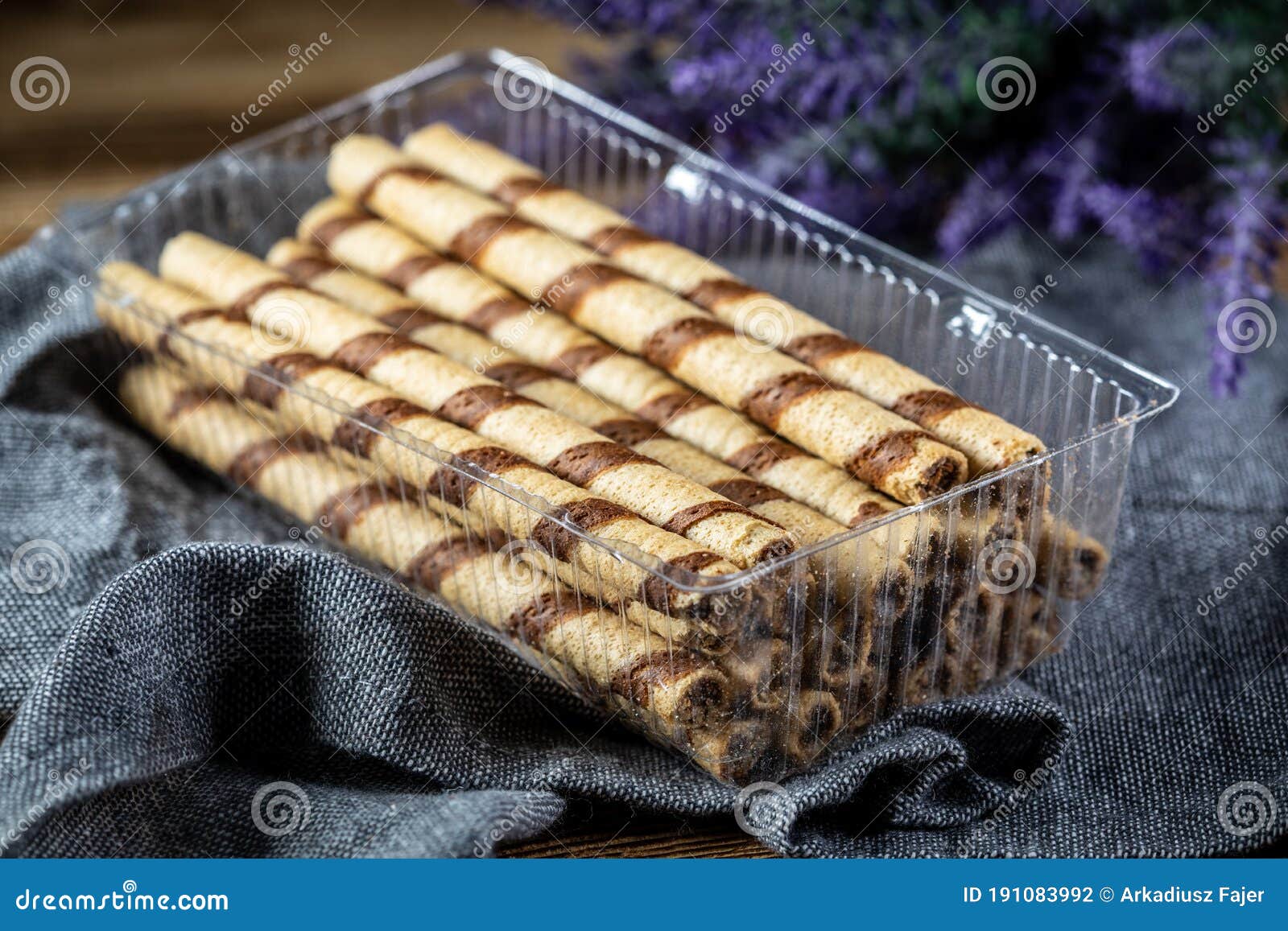 Sweet Spiral Tubes with Nuts Cream Stock Photo - Image of roll ...