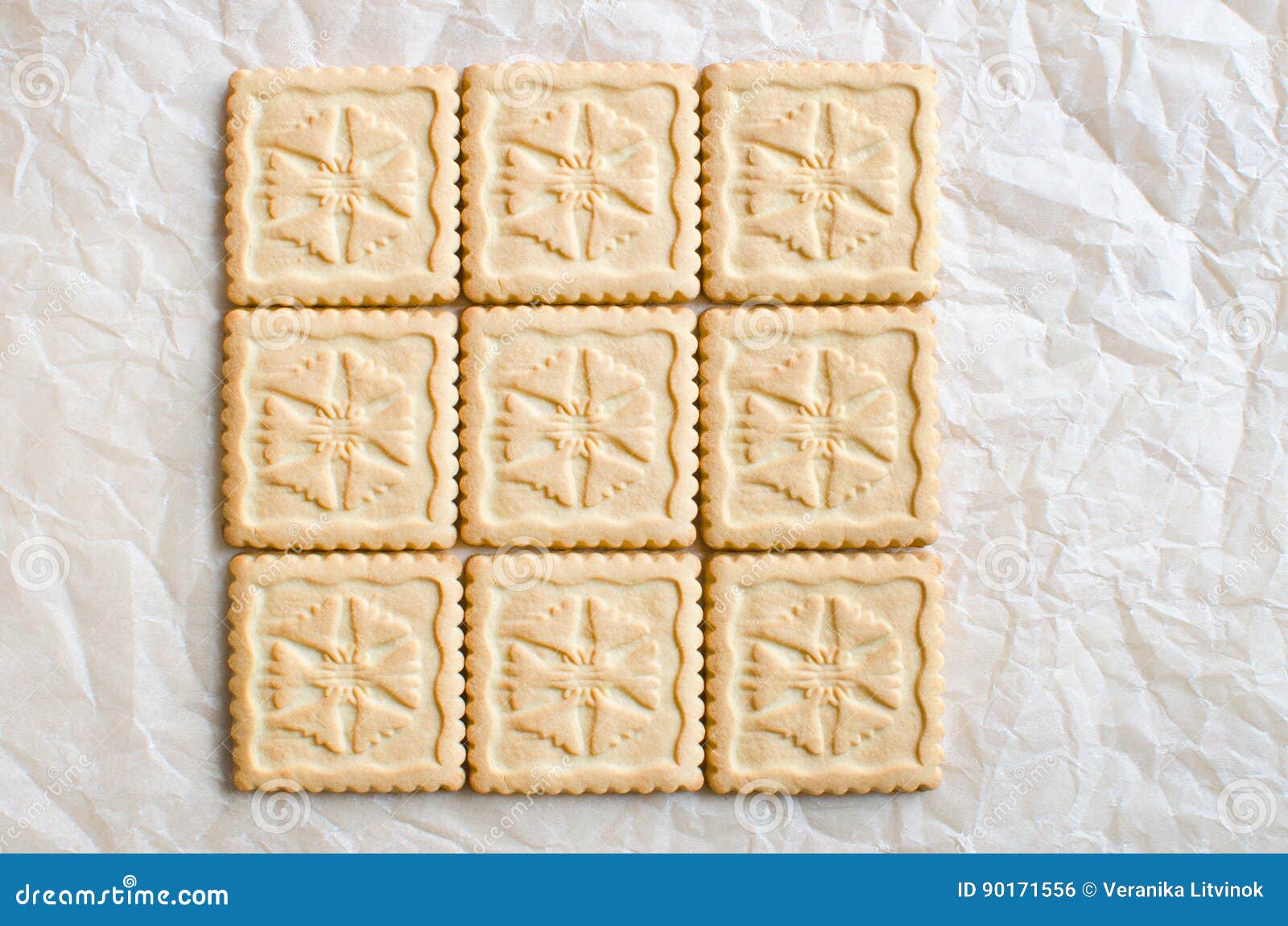 Sweet Square Cookies Background Stock Photo - Image of square, reverse ...