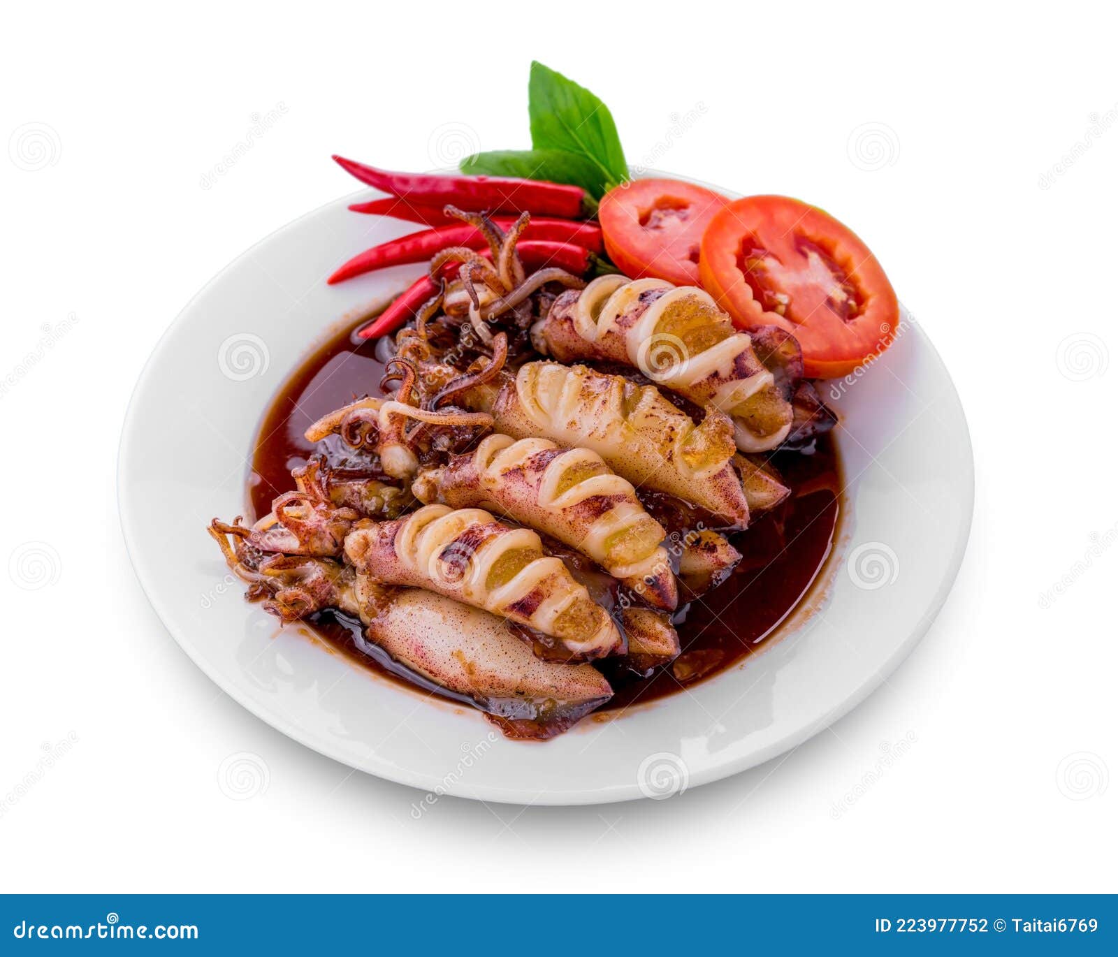 Sweet squid boiled stock photo. Image of sweet, dinner - 223977752