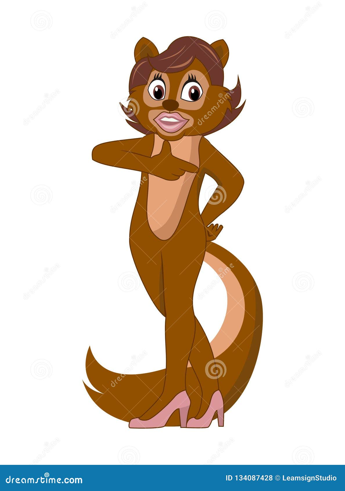Squirrel Girl Character Design Vector Stock Vector Illustration Of Format Cute 134087428