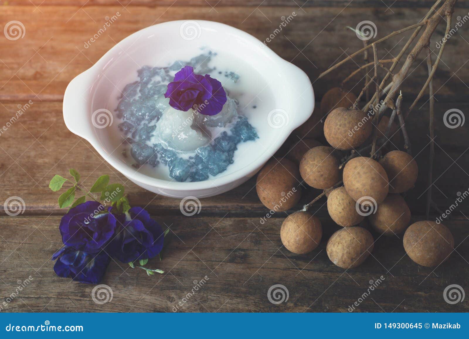 Sweet Sticky Rice with Longan Stock Image - Image of soft, rustic ...
