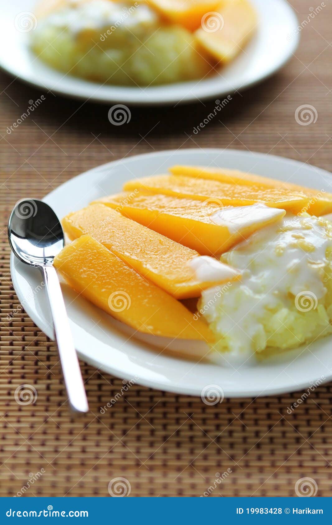 Sweet Sticky Rice with Mango Stock Photo - Image of milk, dessert: 19983428