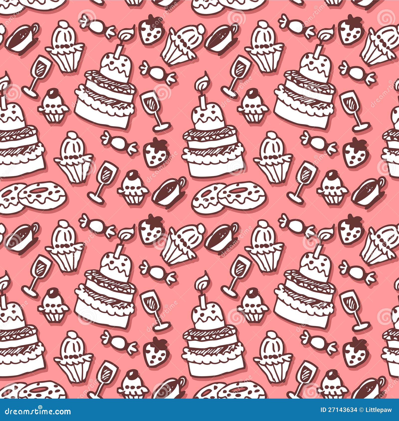 Sweet Stuff Seamless Pattern Stock Vector - Illustration of tasty ...