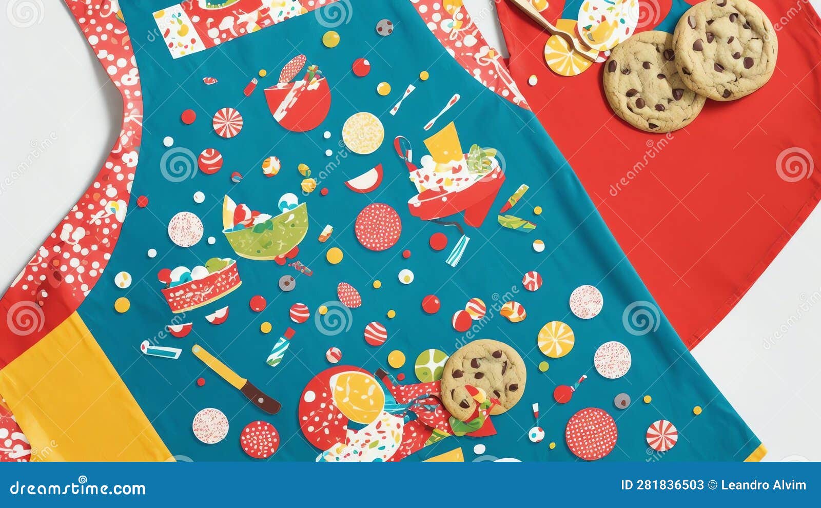 Sweet Style Cookie Themed Apron For Baking Bliss.AI Generated Stock ...