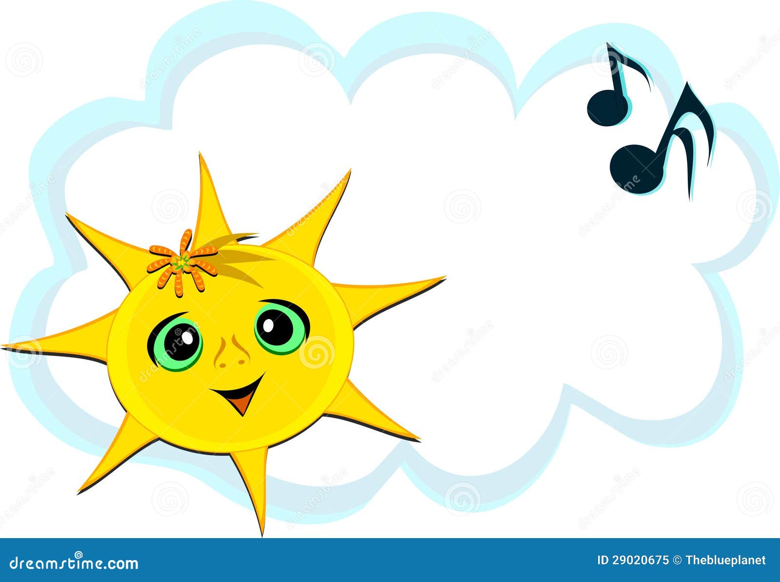 Sweet Sun with Musical Notes Stock Vector - Illustration of nose, notes ...
