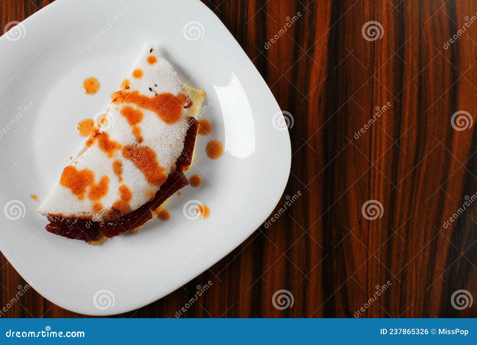 Sweet Tapioca with Guava Paste and Cheese, Top View with Copy Space ...