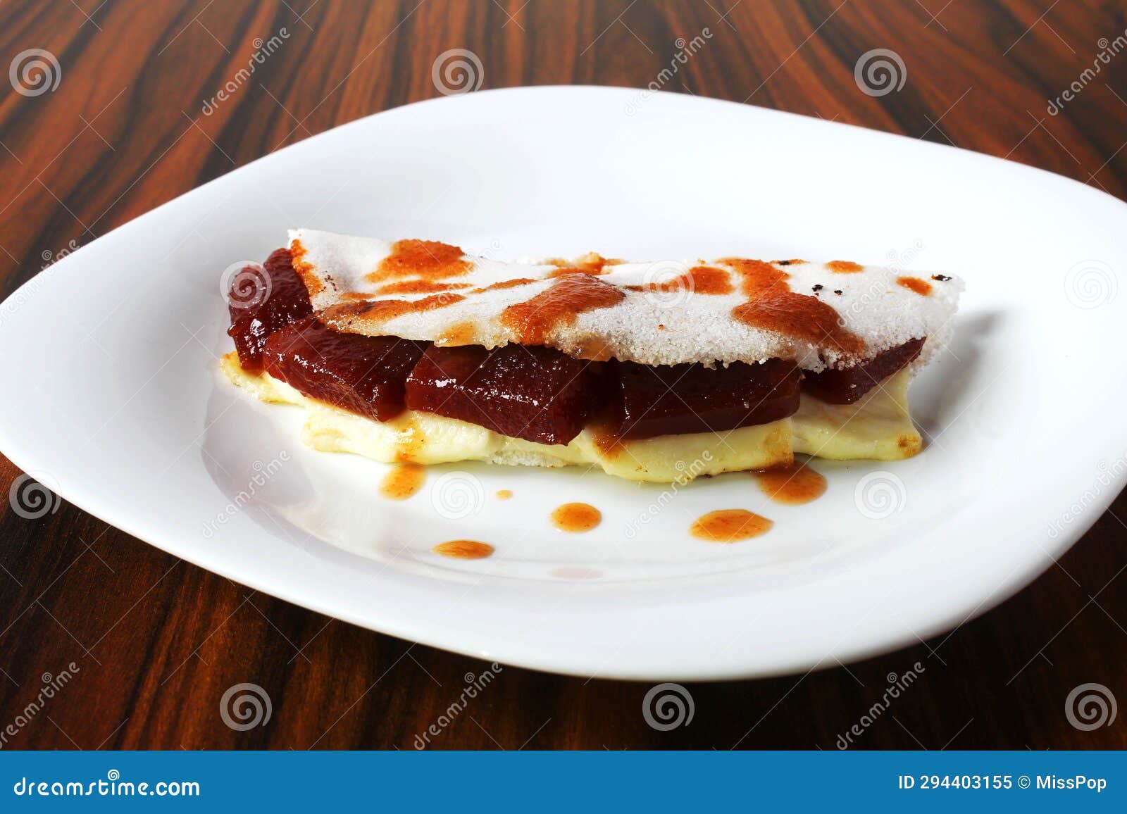 Sweet Tapioca with Guava Paste and White Cheese. Brazilian Dessert ...