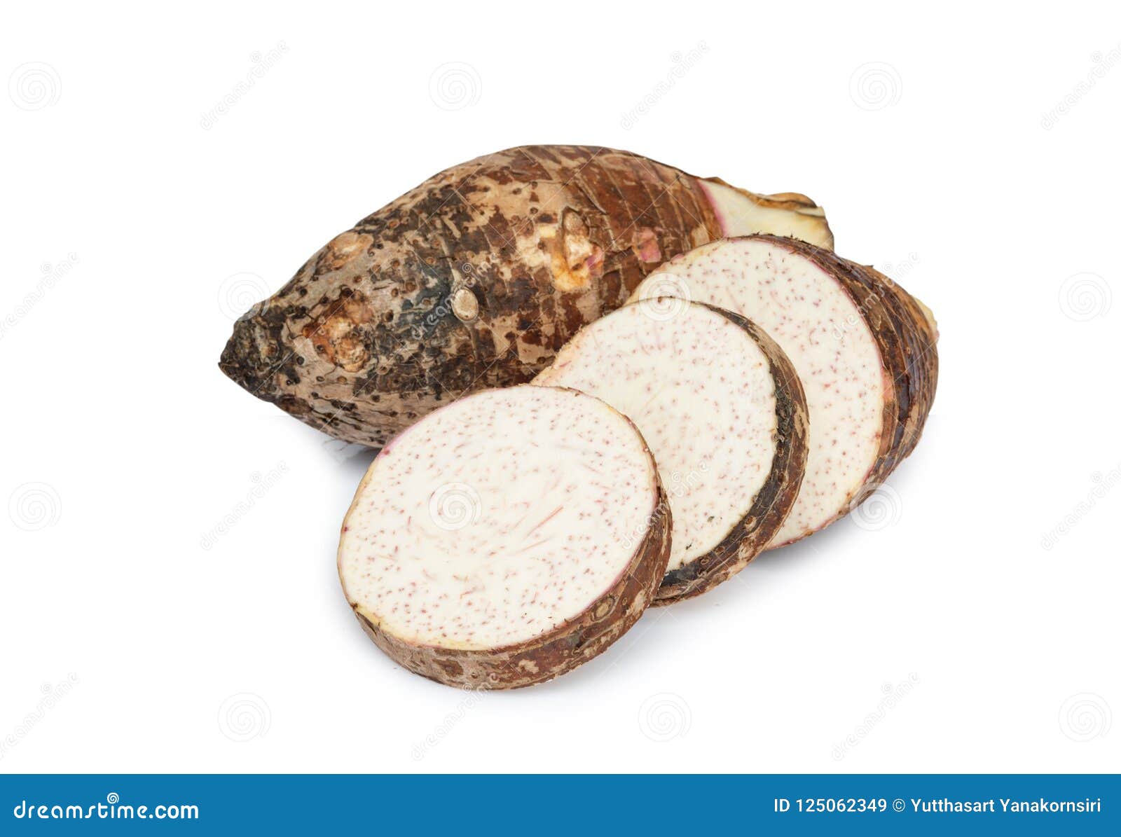 Sweet Taro Slice Isolated on White Background Stock Image - Image of ...
