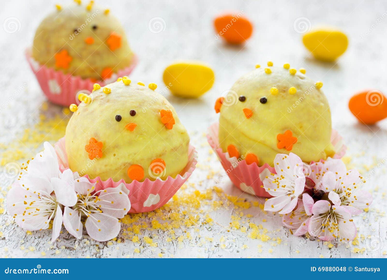 Sweet and Tasty Easter Chick Candy for Children Party Stock Photo ...