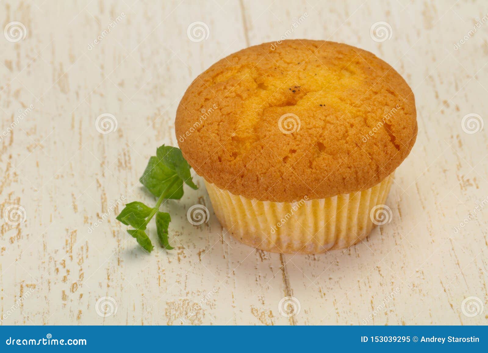 Sweet Tasty Muffin Served Mint Stock Image - Image of gourmet, focus ...