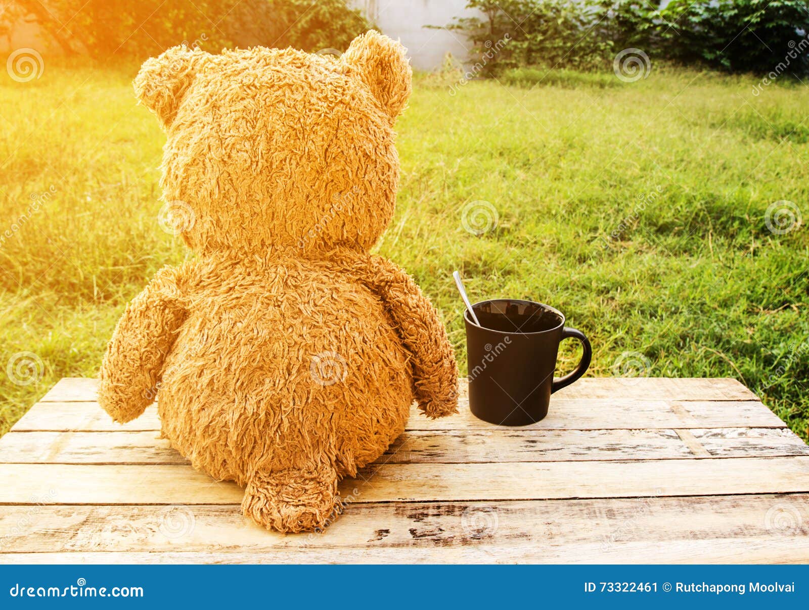 Sweet Teddy Bear with Cup of Coffee Stock Image - Image of cappuccino ...