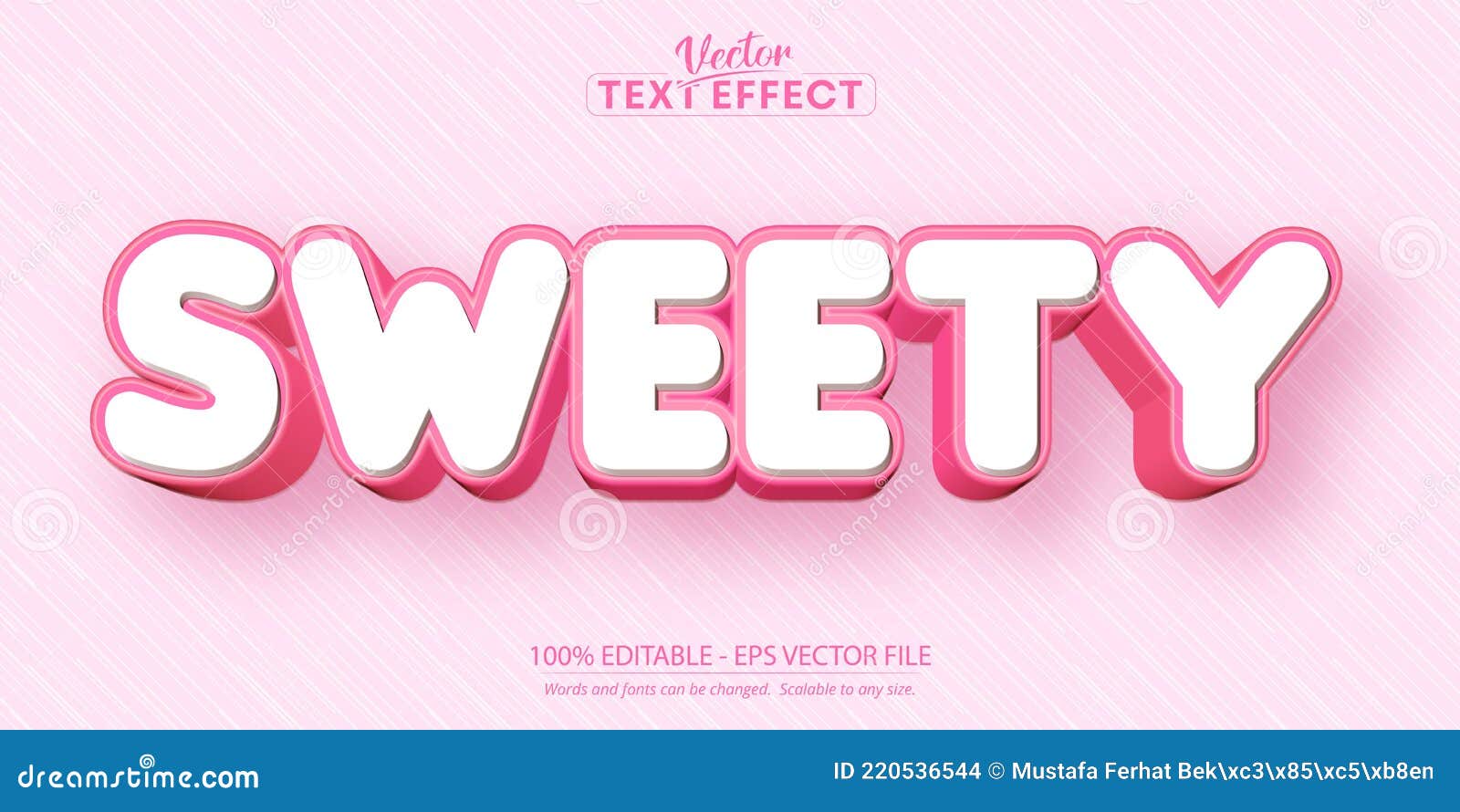 Sweet Text, Cartoon Style Editable Text Effect Stock Vector ...