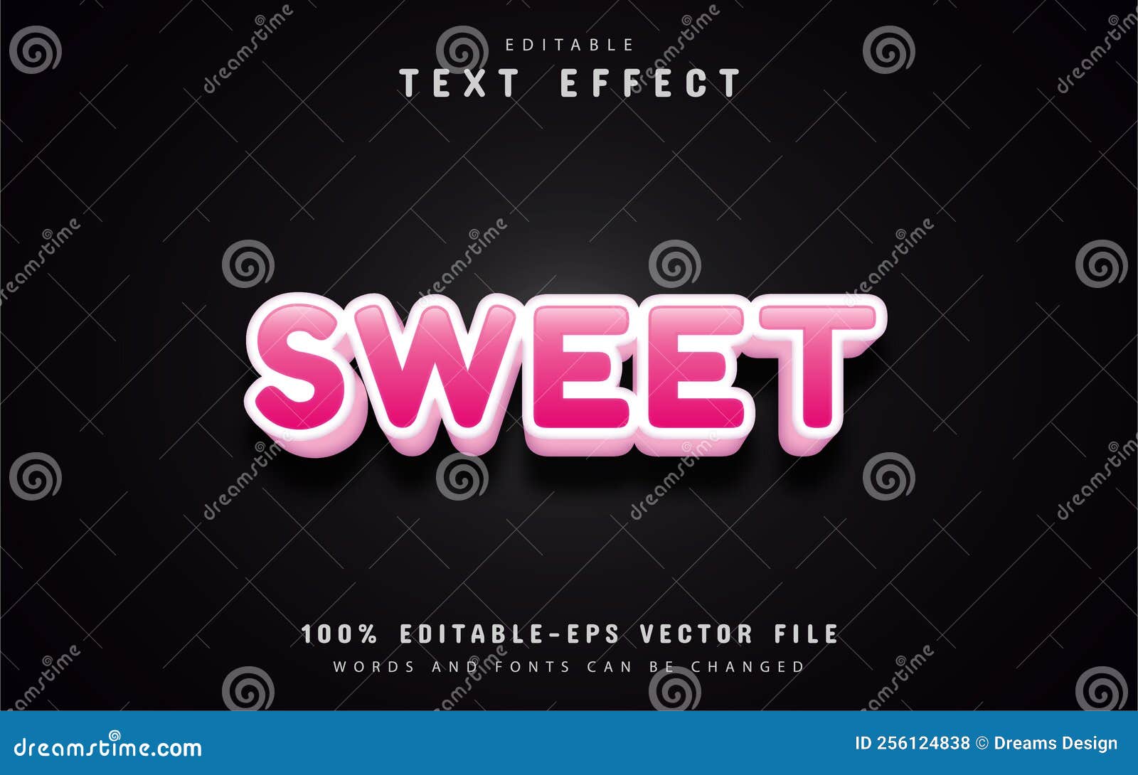 Sweet text effects stock vector. Illustration of font - 256124838