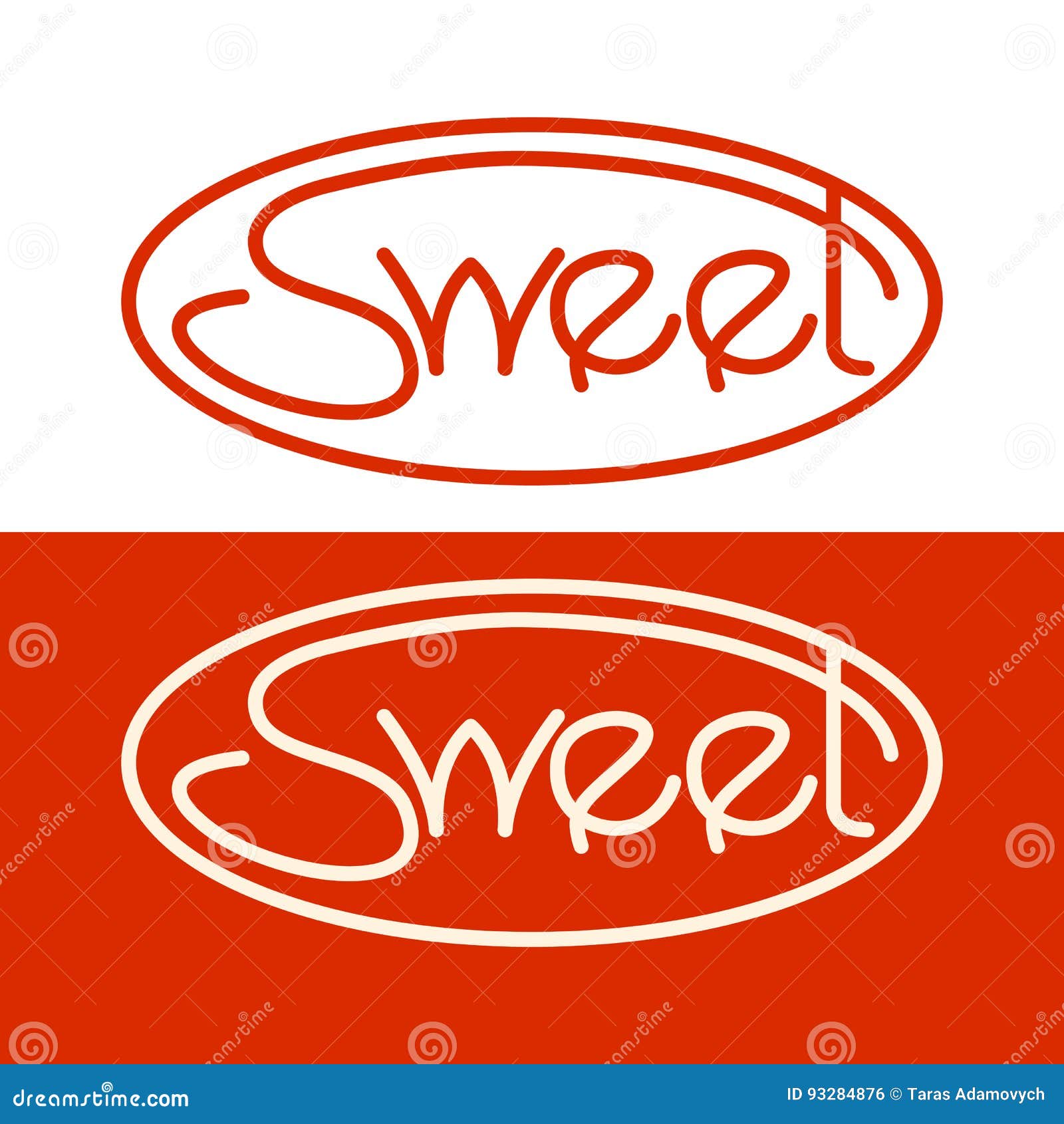 Sweet Text Phrase Vector Lettering Set Logo Stock Vector - Illustration ...