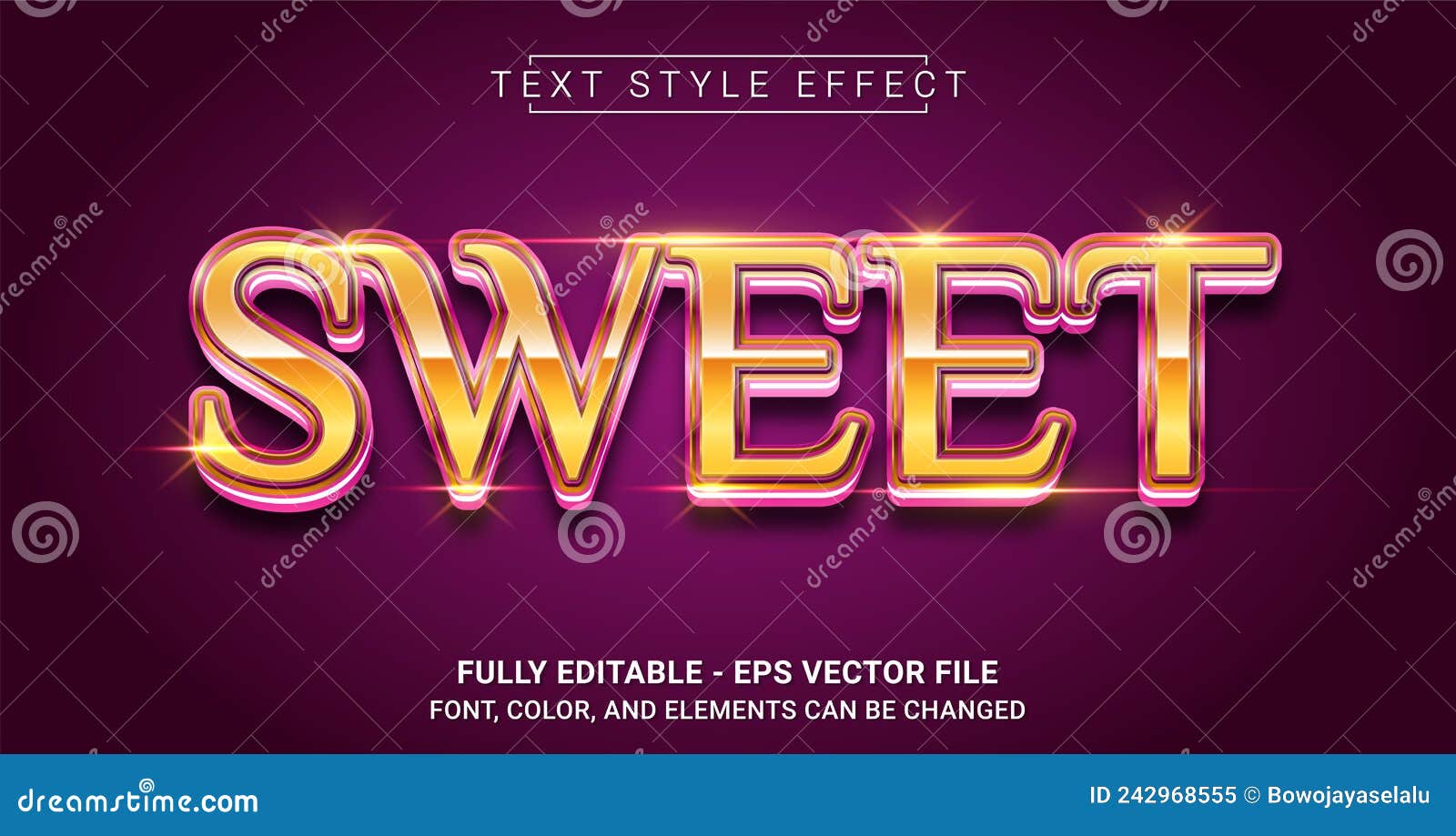 Sweet Text Style Effect. Editable Graphic Text Template Stock Vector ...