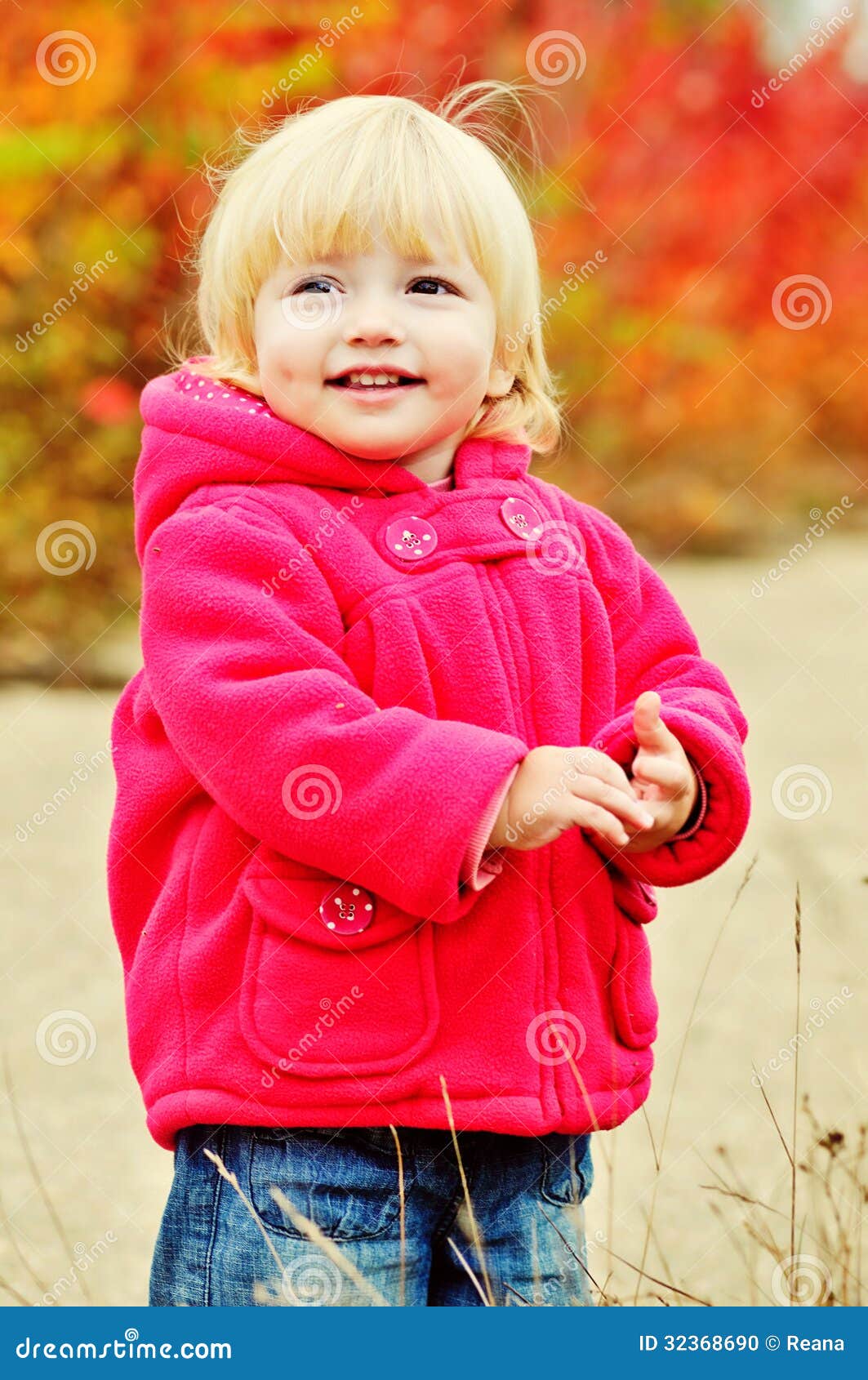 Sweet toddler in fall time stock photo. Image of open - 32368690