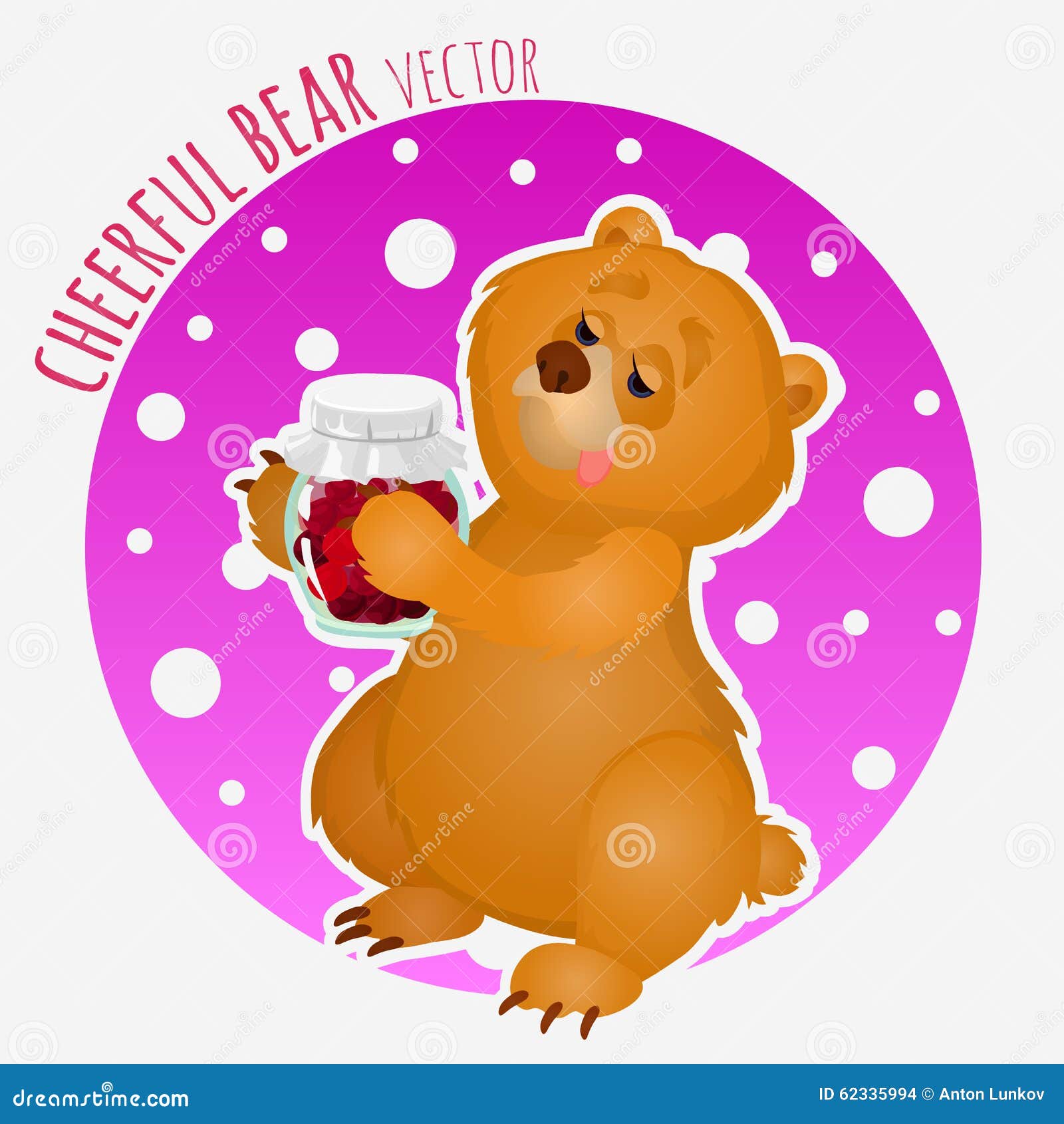 Sweet Tooth Bear with Sweet Jar of Jam Stock Vector - Illustration of ...