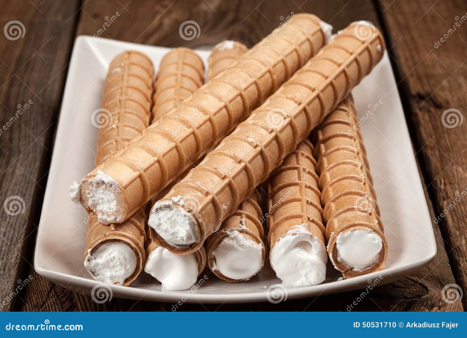 Sweet Tube with Whipped Cream. Stock Photo - Image of breakfast, tube ...