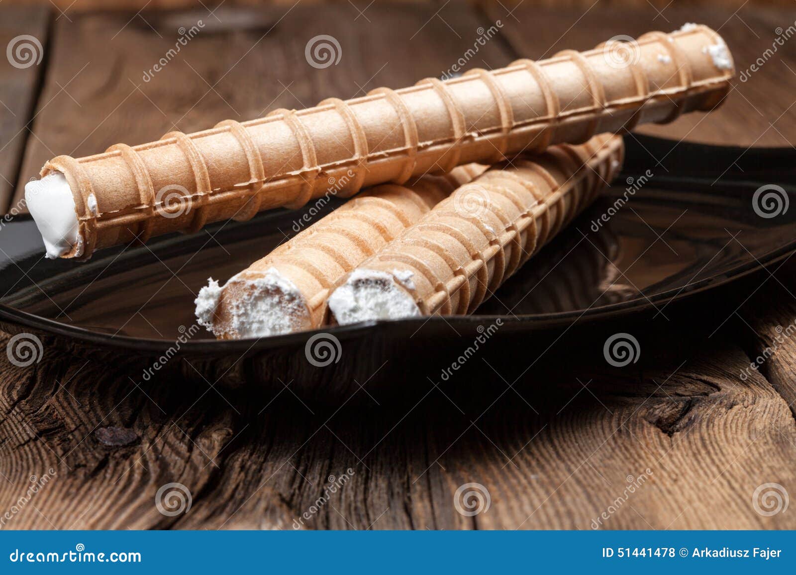 Sweet Tube with Whipped Cream. Stock Photo - Image of cake, delicious ...