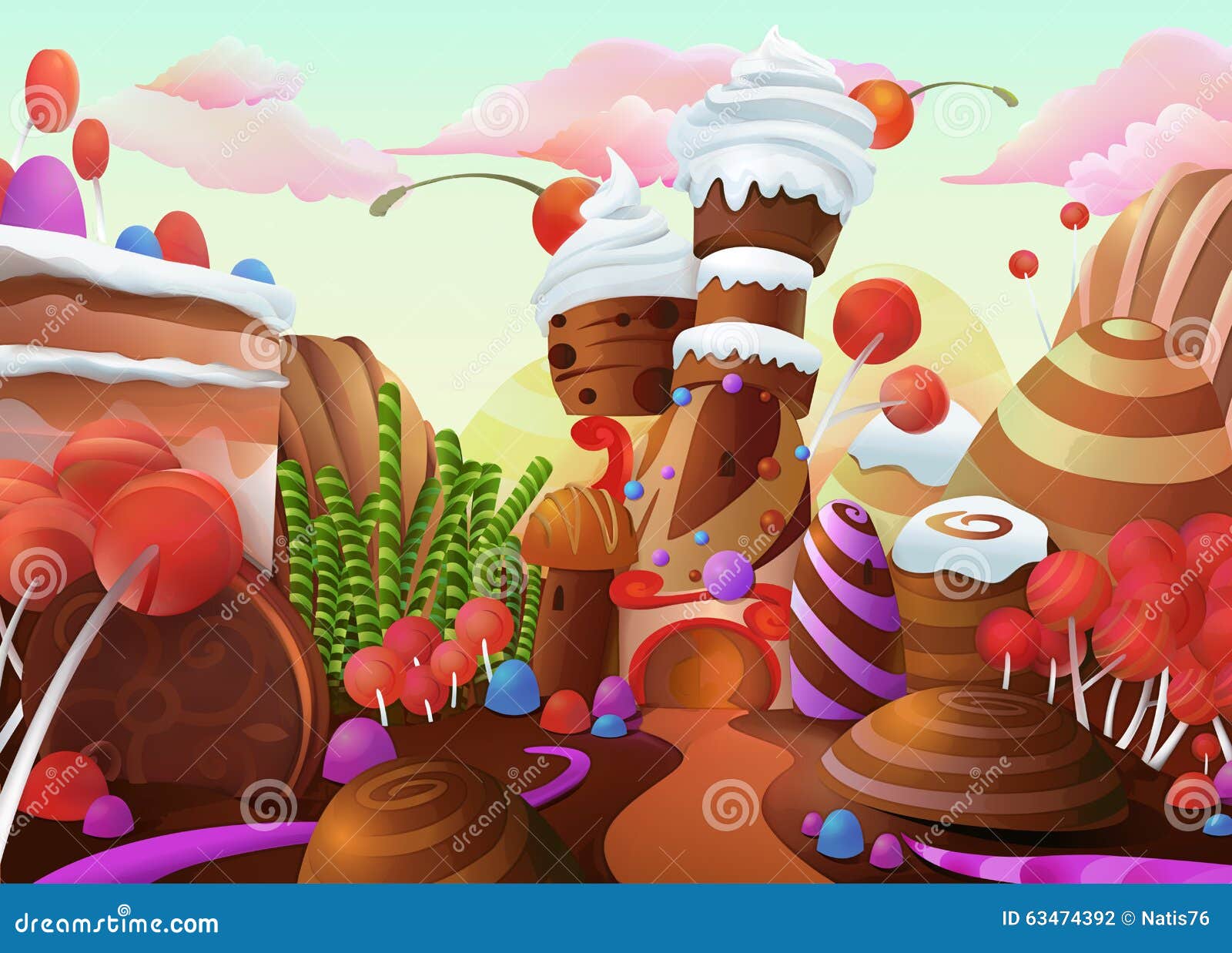 Sweet vector background stock vector. Illustration of caramel - 63474392
