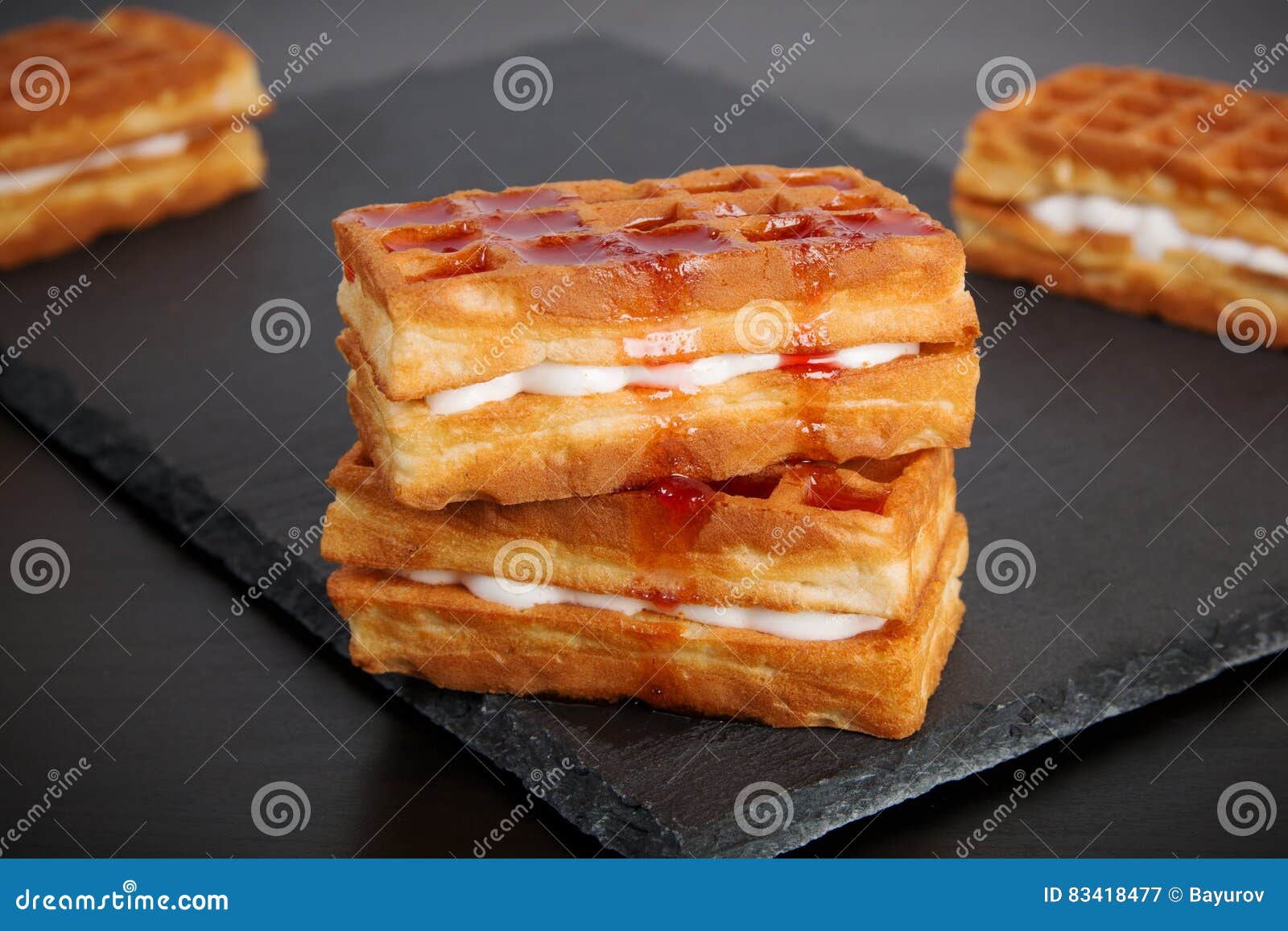 Sweet viennese waffles stock image. Image of waffle, baked - 83418477