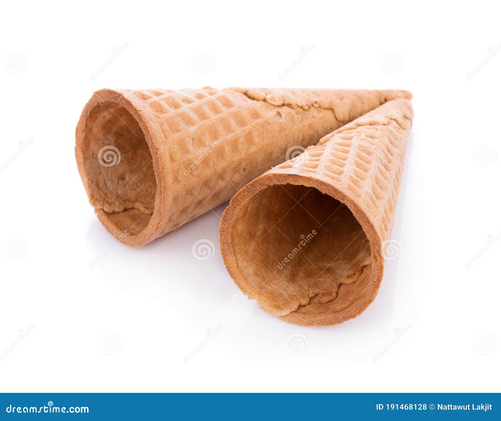Sweet Wafer Cone Isolated on White Background Stock Photo - Image of ...
