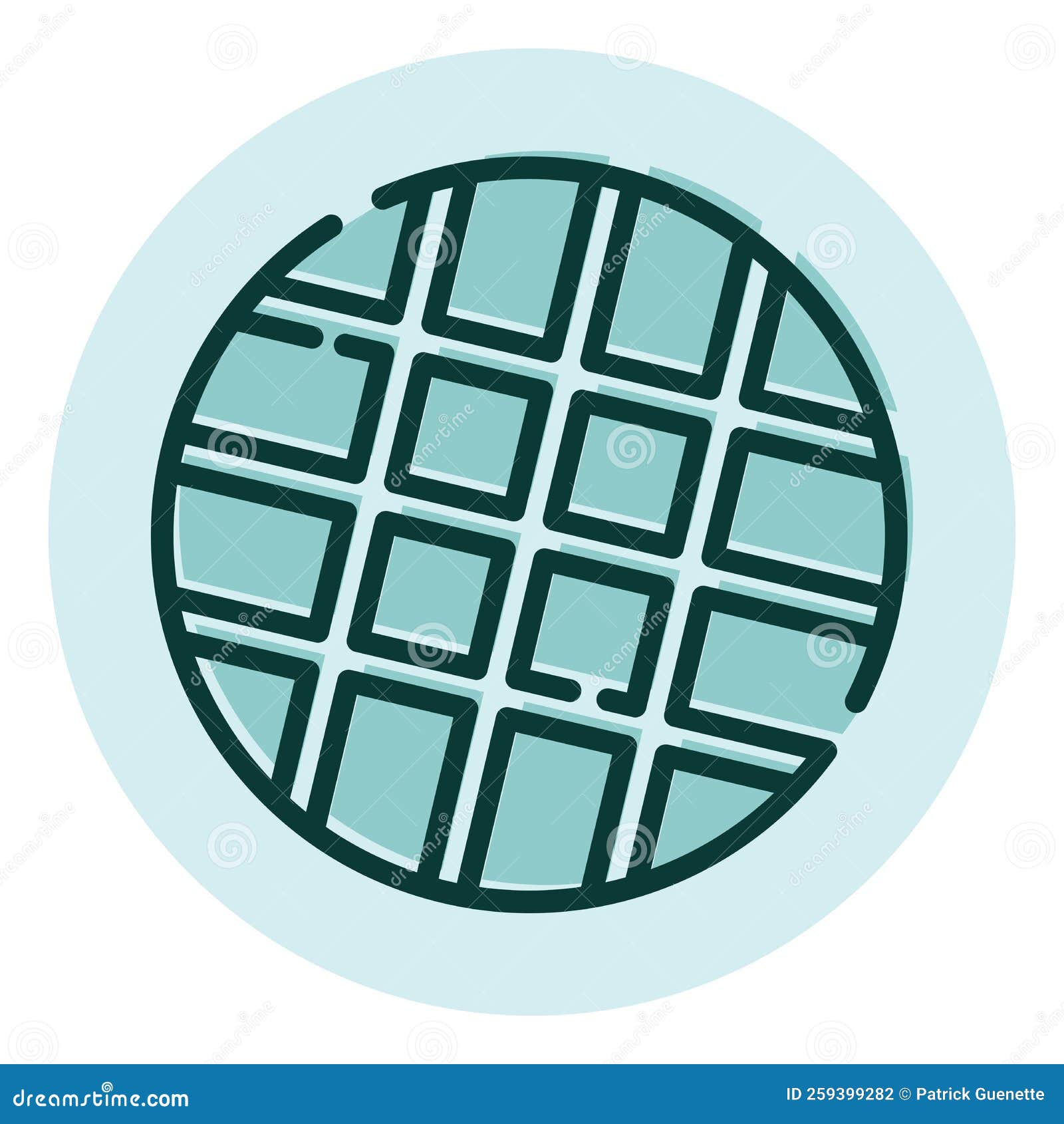 Sweet waffles, icon stock vector. Illustration of vector - 259399282