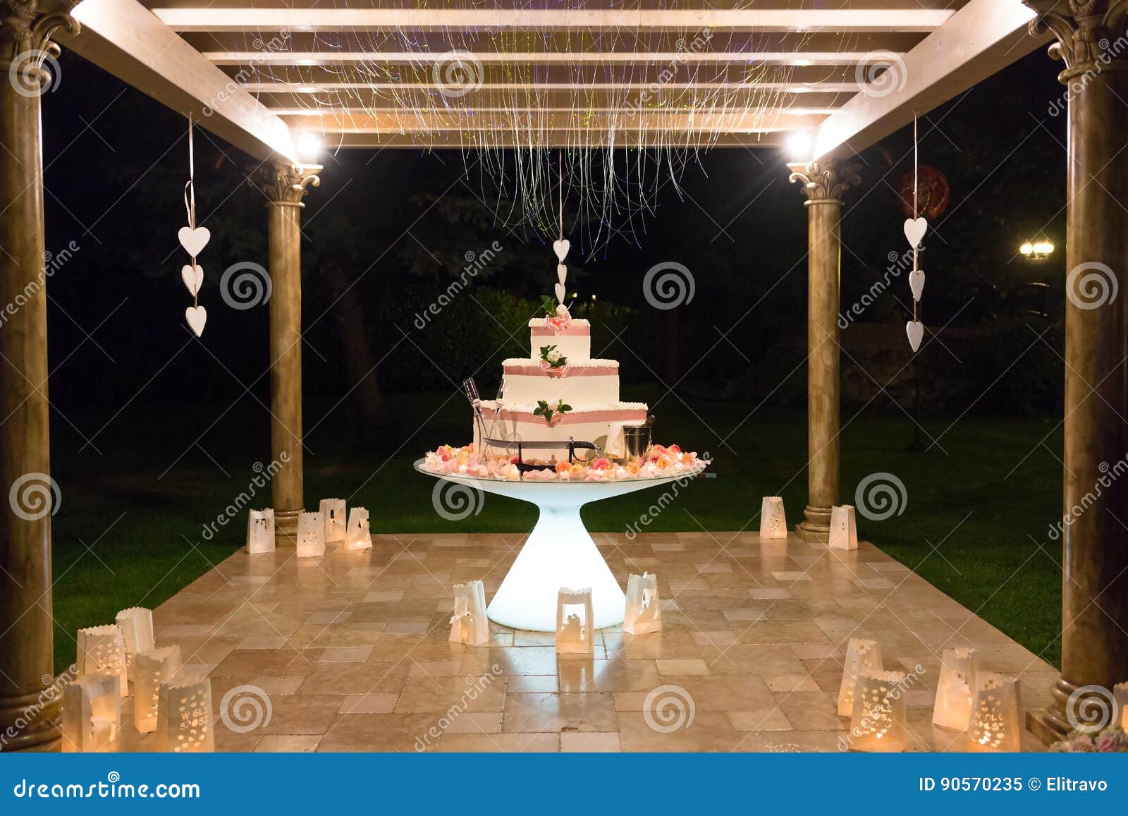 Sweet wedding cake outdoor stock image. Image of cakes - 90570235