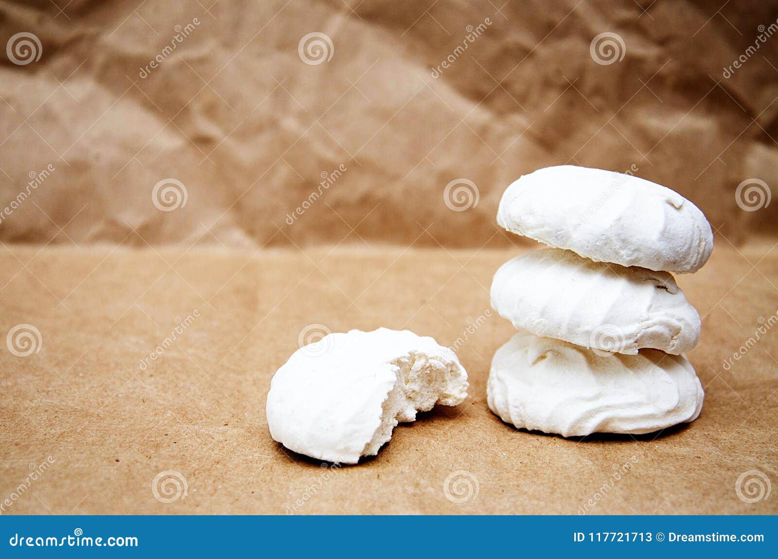 Marshmallow on Light Paper Background Stock Image - Image of paper ...