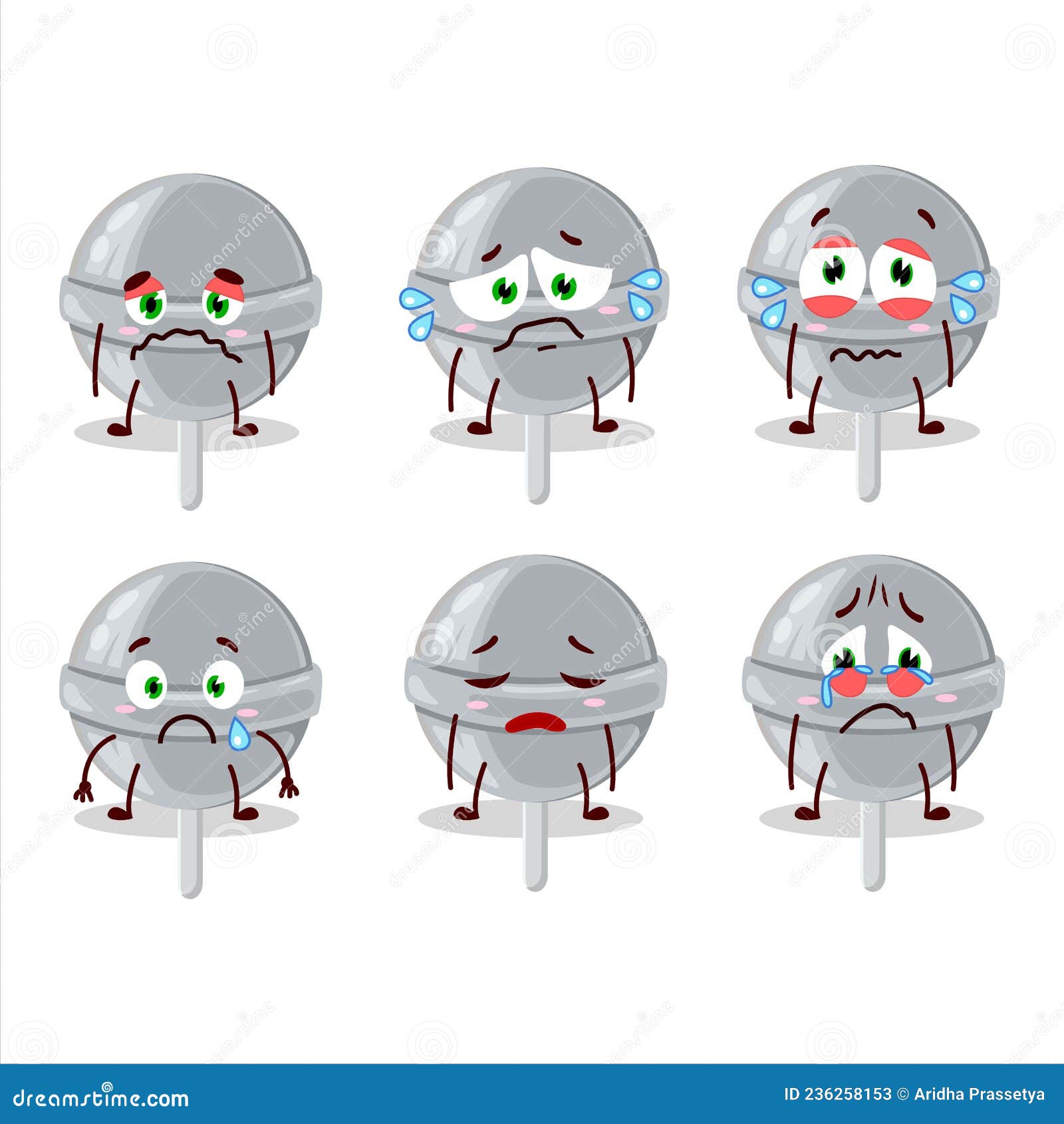 Sad Crying Lollipop Cartoon Style Vector Illustration | CartoonDealer ...