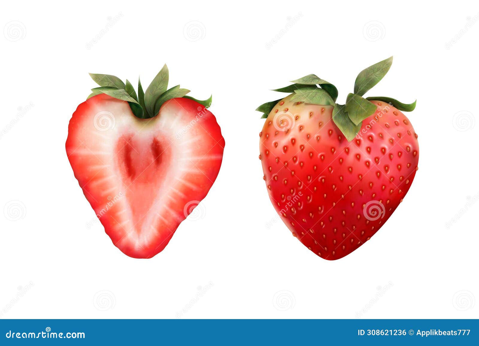 Sweet Whole and Half Strawberry Stock Vector - Illustration of chopped ...