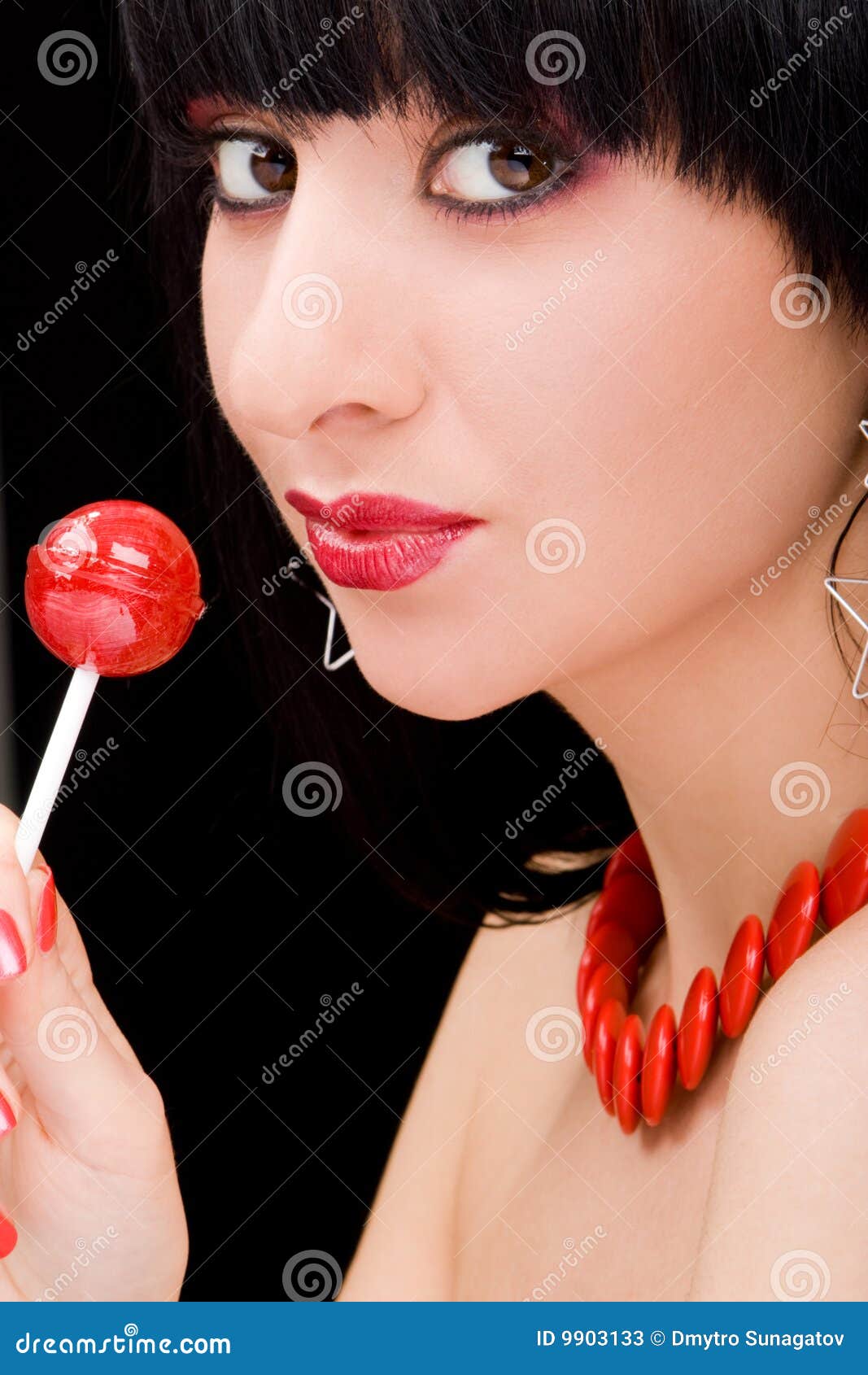 Sweet woman with candy stock image. Image of glance, dessert - 9903133