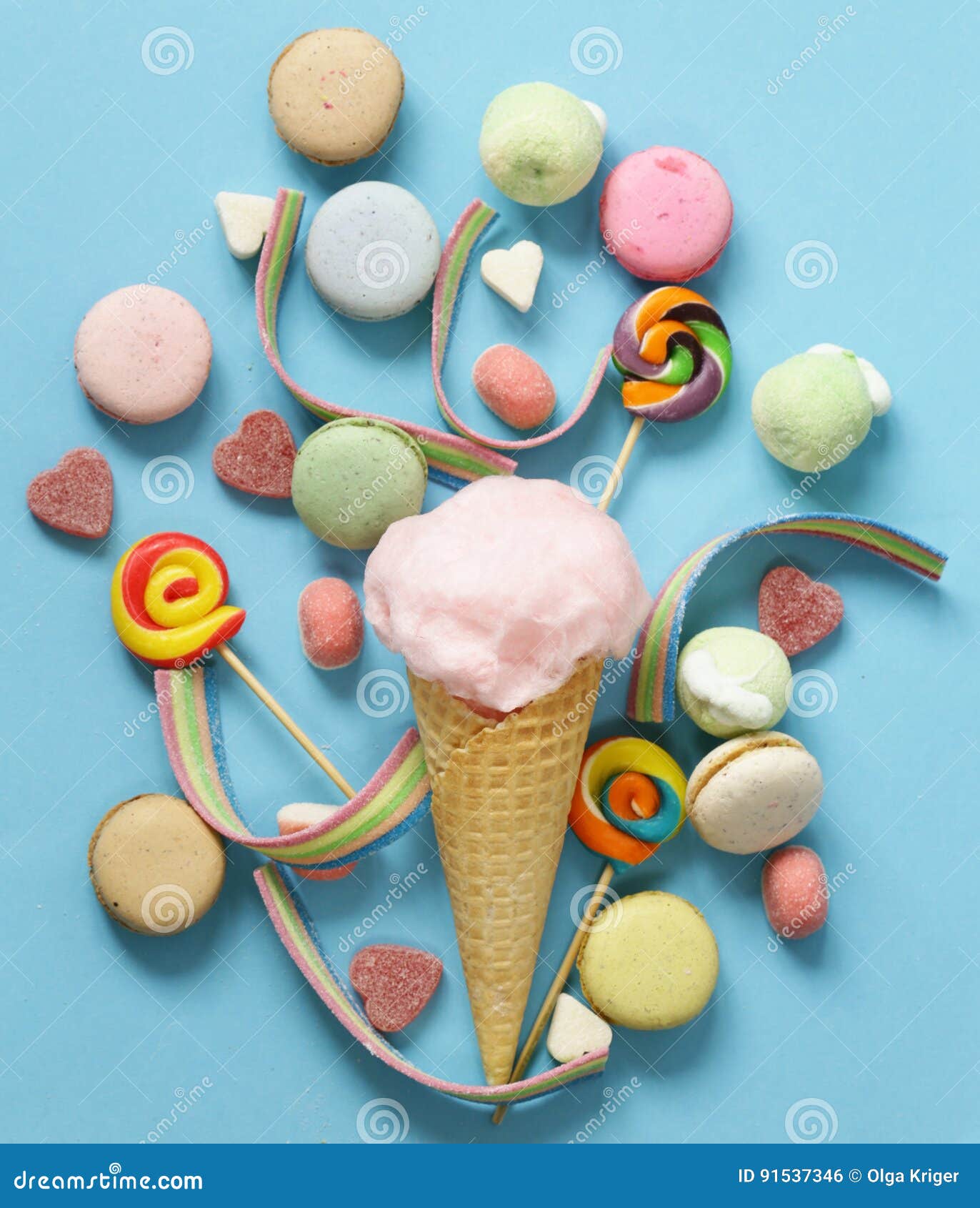 Sweet Wool in a Waffle Horn, Candy and Jelly Stock Photo - Image of ...