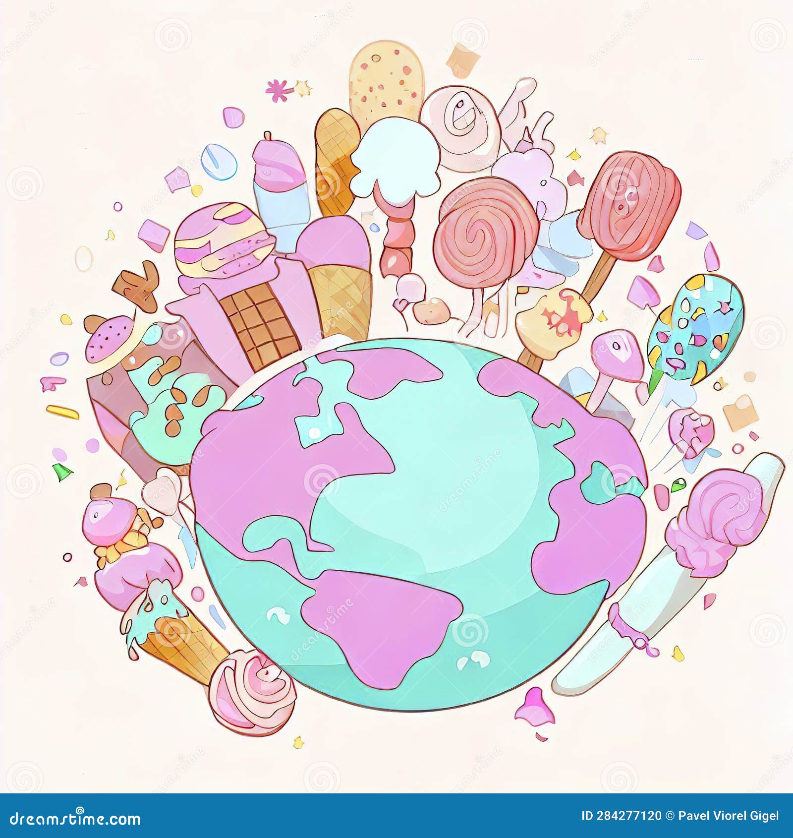 Sweet world illustration stock illustration. Illustration of lollipop ...
