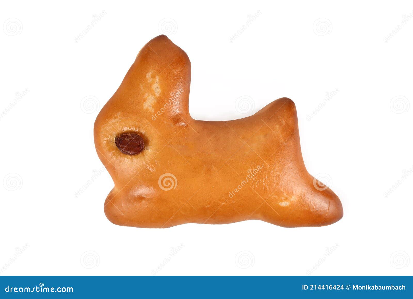 Sweet Yeast Risen Pastry in Shape of Easter Bunny with Raisin Eye on ...