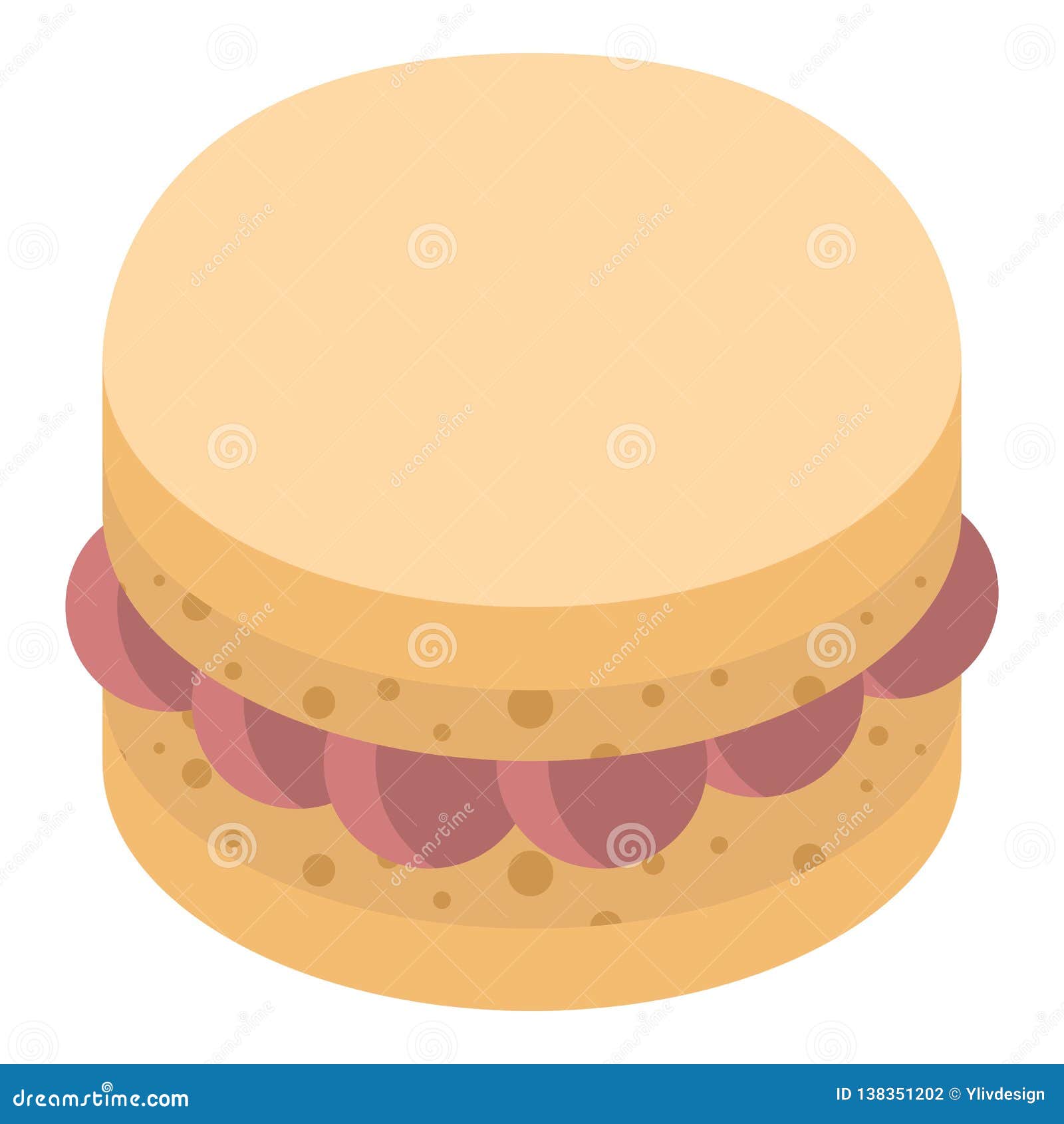 Sweet Yellow Macaroon Icon, Isometric Style Stock Vector - Illustration ...