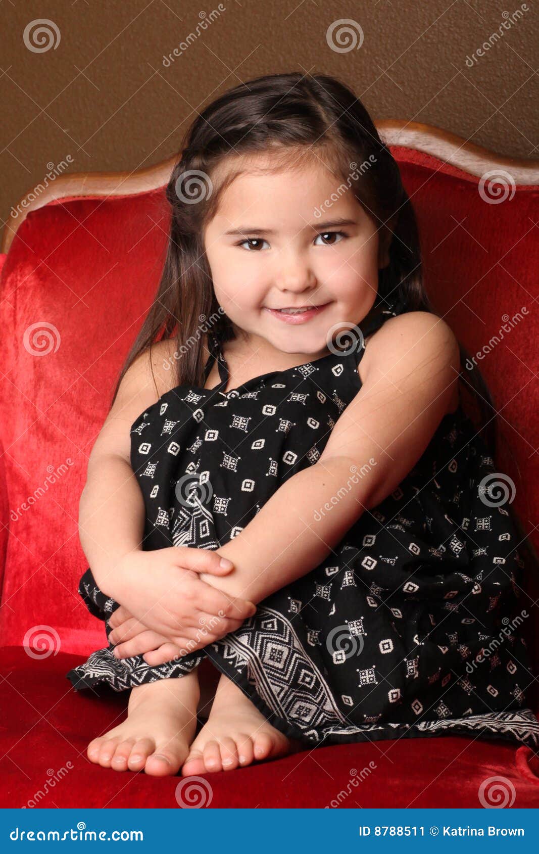 Sweet Young Child Sitting in a Chair Stock Image - Image of ...
