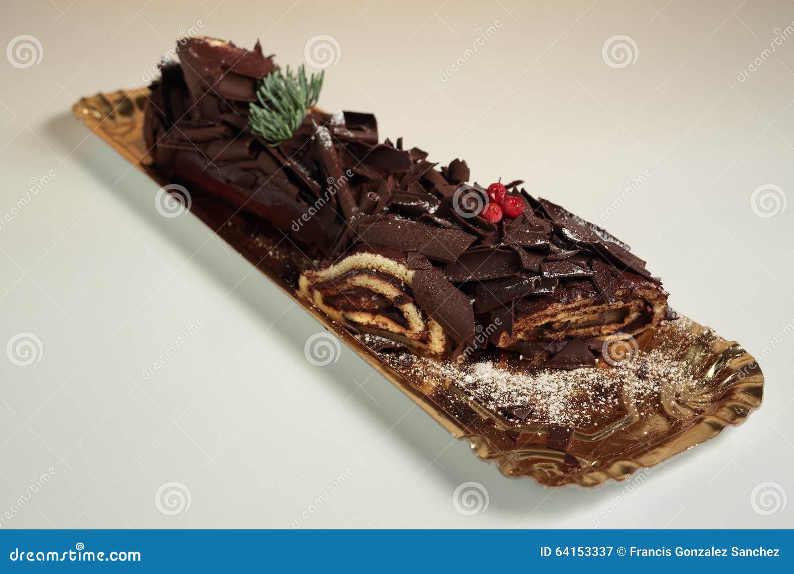Sweet yule log stock image. Image of sweet, bakery, kitchen - 64153337
