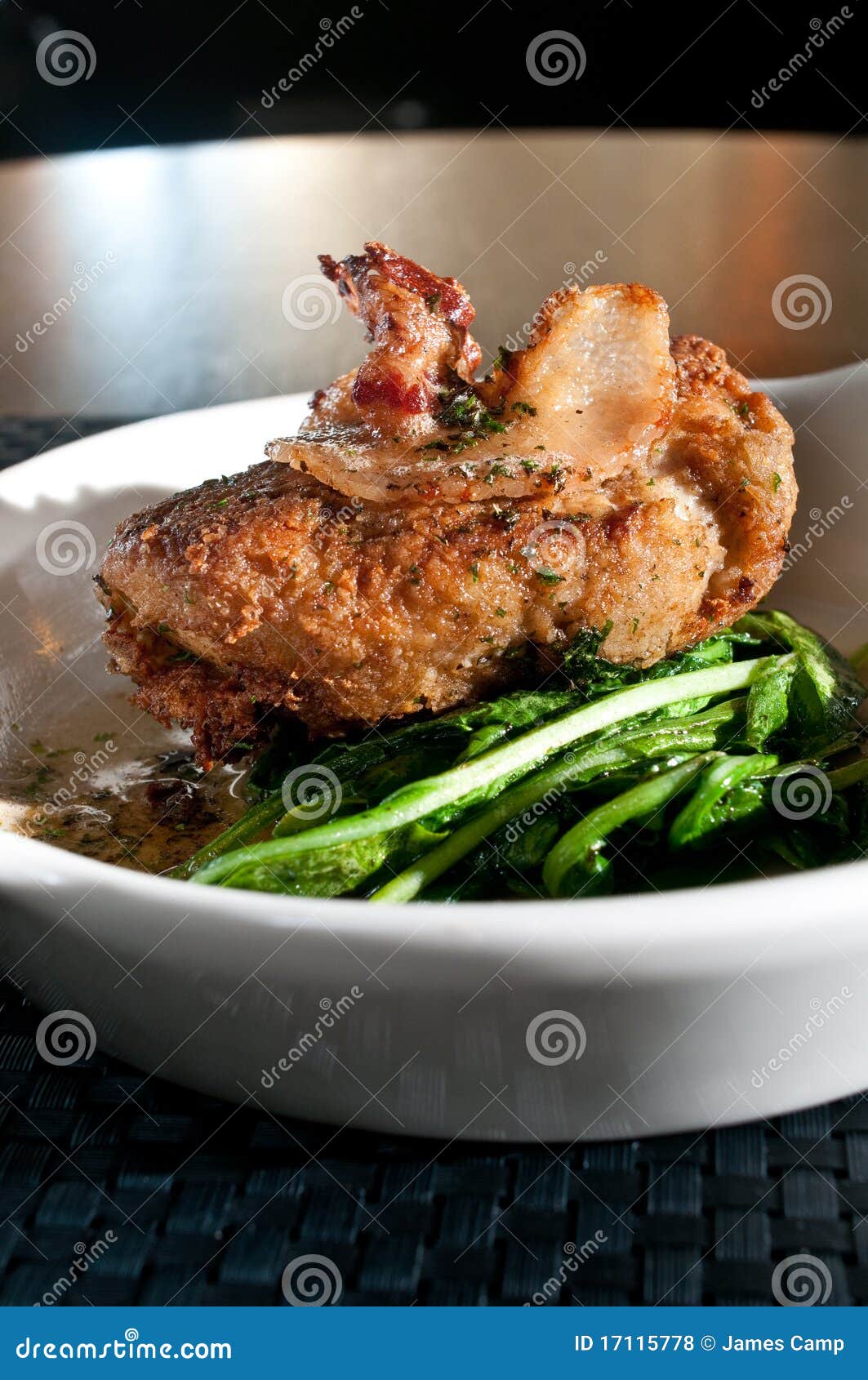 Sweetbreads Over Fresh Greens Stock Photo - Image of fine, bacon: 17115778