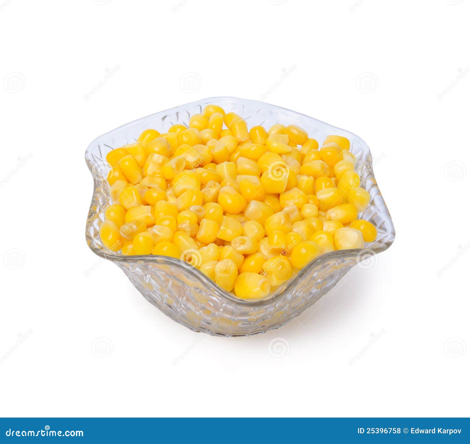 Sweetcorn in crystal bowl stock photo. Image of kernels - 25396758