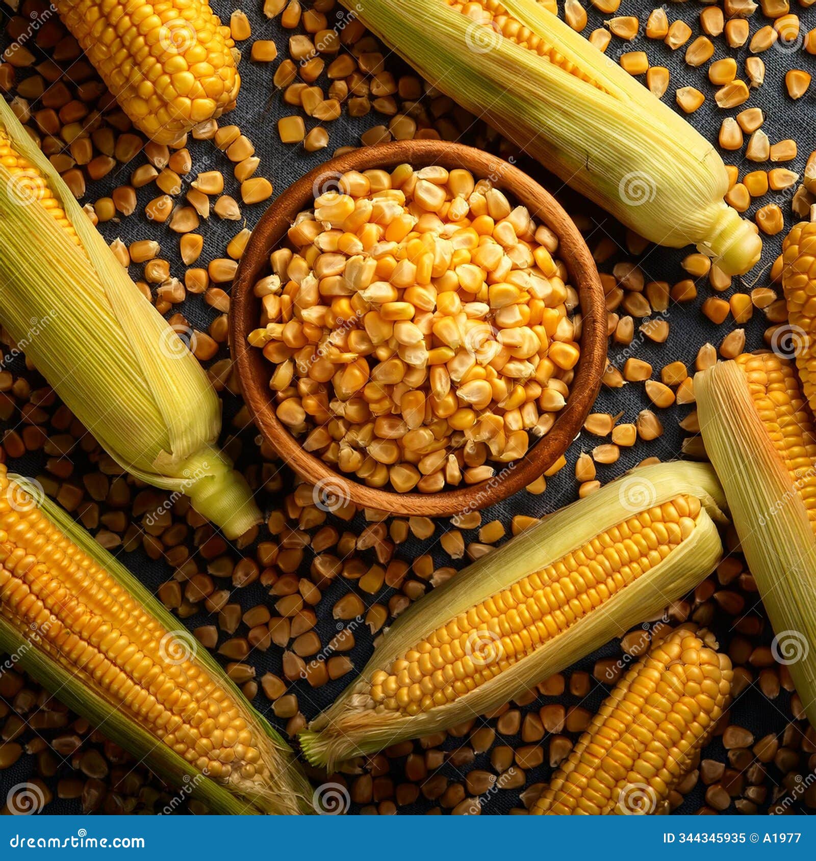 Sweetcorn Grains Background, AI Generated Image Stock Illustration ...