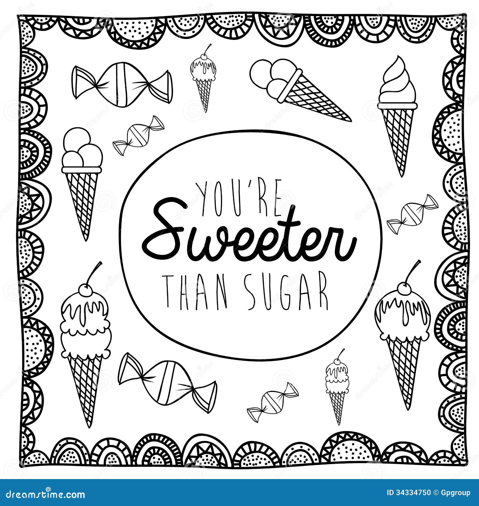 Sweeter Drawing Cartoon Vector | CartoonDealer.com #34334803