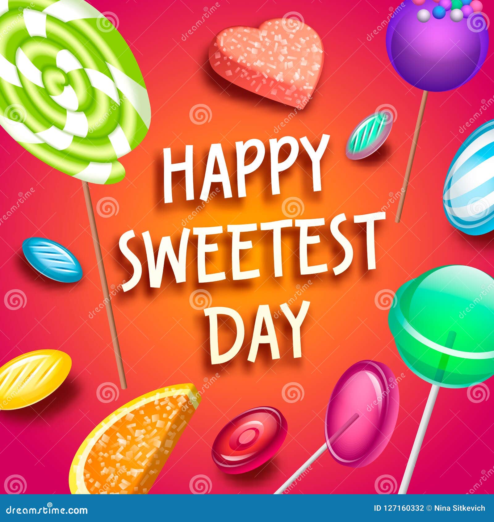 Sweetest Candy Day Concept Background, Isometric Style Stock Vector ...