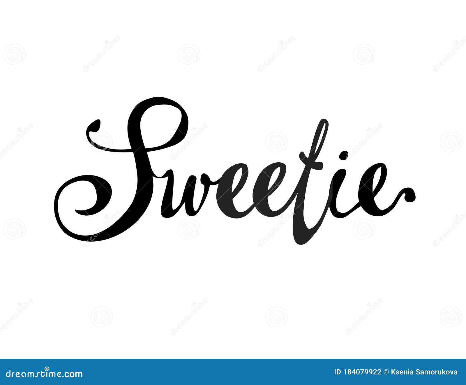 Sweetie. Hand Written Doodle Word On White Background Vector ...