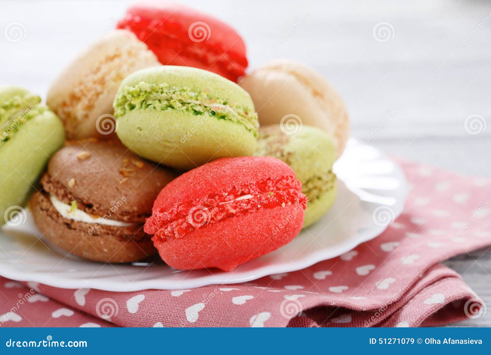 Sweetness on a plate stock image. Image of macarons, wooden - 51271079