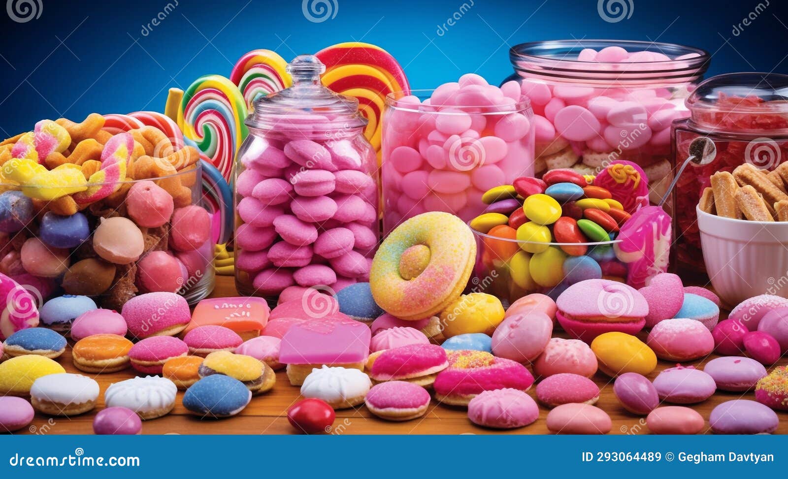 Sweets on Abstract Background, Colored Chocolates and Sweets on the ...