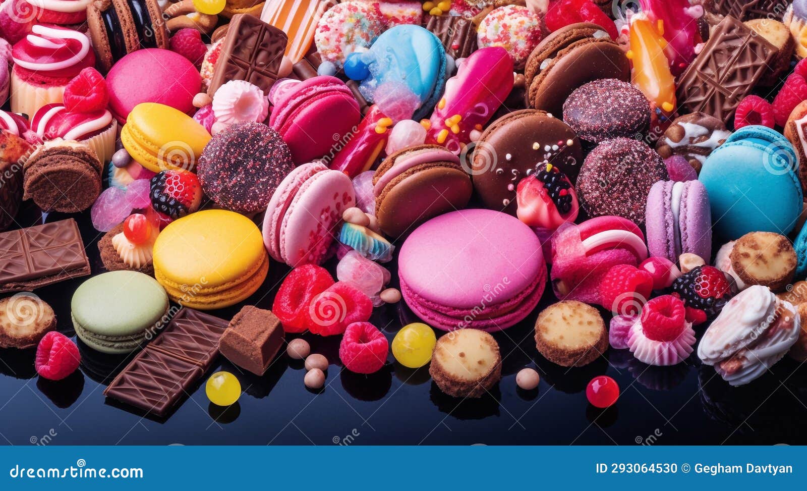 Sweets on Abstract Background, Colored Chocolates and Sweets on the ...